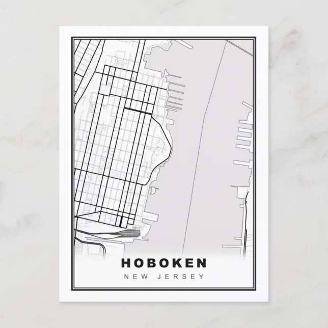 Hoboken Map Postcard | Zazzle
