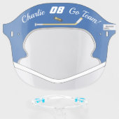 Hockey Blue MVP Puck Helmet Name | Team | Number Face Shield | Zazzle