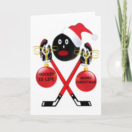 Hockey Christmas Holiday Card | Zazzle.com