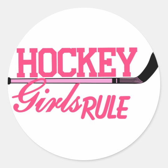 Hockey Girls Rule Classic Round Sticker | Zazzle.com