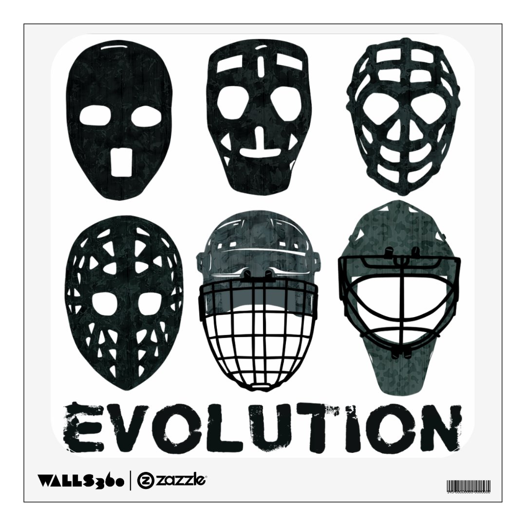 Hockey Goalie Mask Evolution Wall Decal | Zazzle