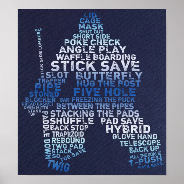 Hockey Goalie Text Art Poster | Zazzle