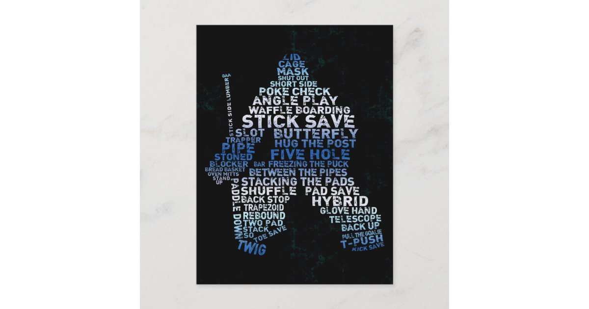 Hockey Goalie Text Post Card | Zazzle