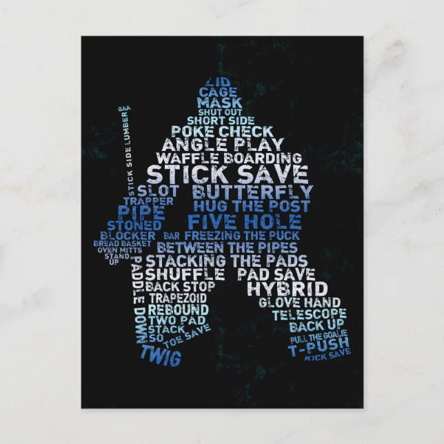 Hockey Goalie Text Post Card | Zazzle