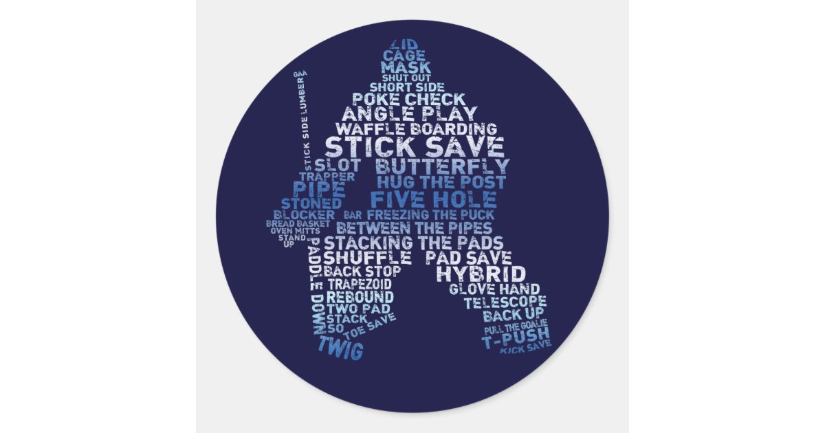 Hockey Goalie Text Stickers | Zazzle
