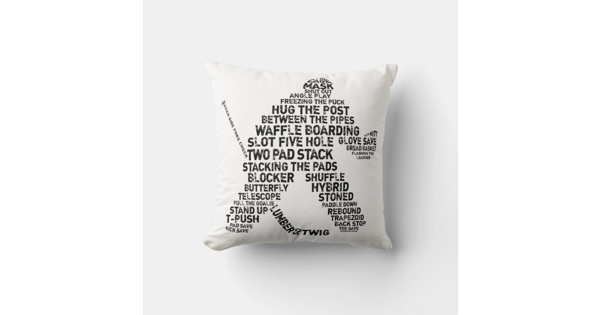 Hockey Goalie Word Art Throw Pillow Zazzle