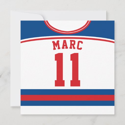 Hockey Jersey Themed Party Invites Template | Zazzle