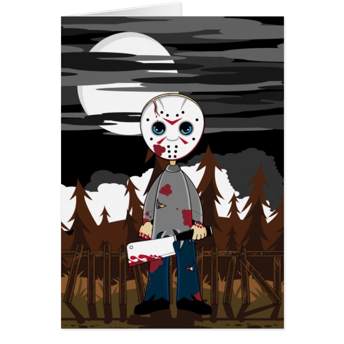 Hockey Mask Serial Killer Card | Zazzle.com