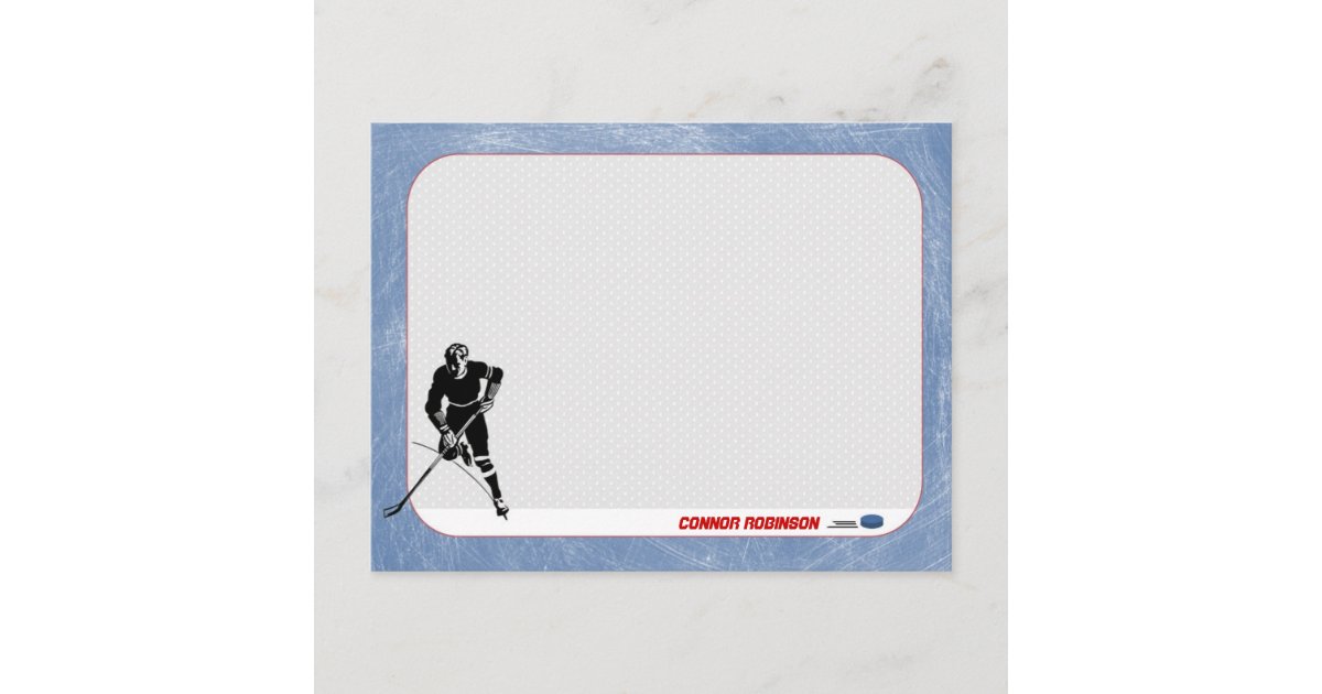 Hockey Personalized Note Cards | Zazzle.com