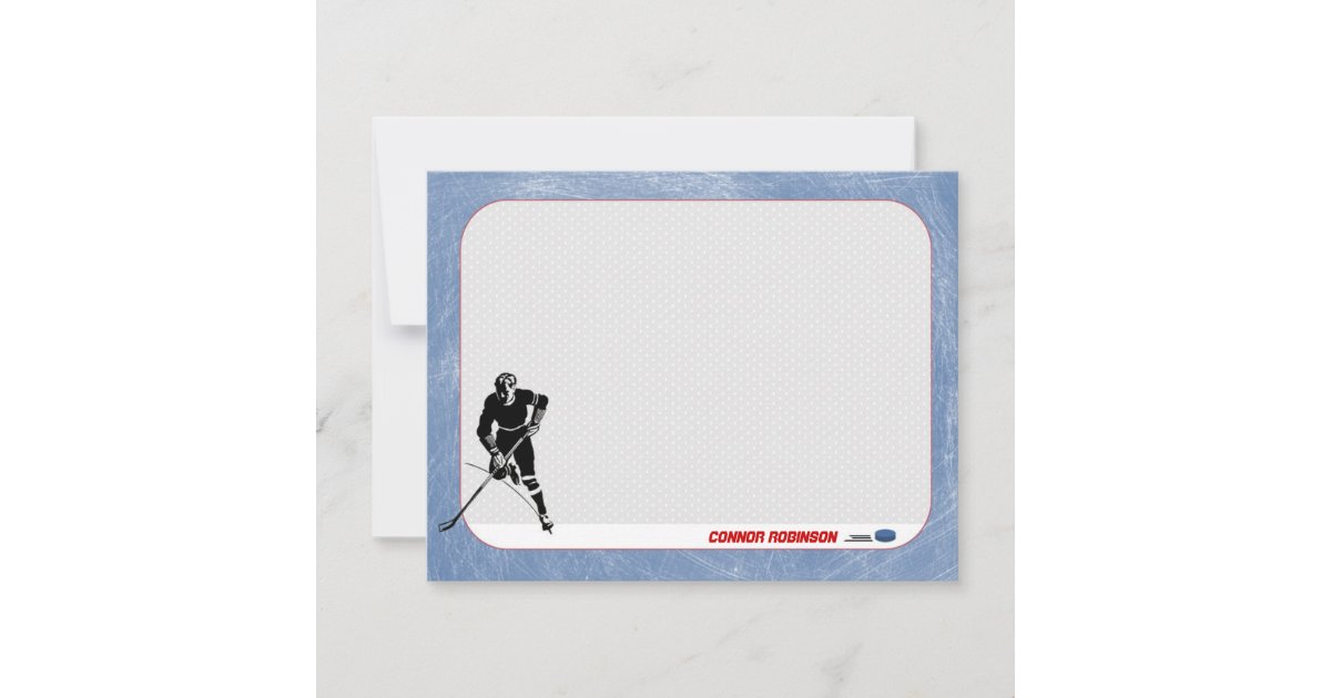 Hockey Personalized Note Cards | Zazzle