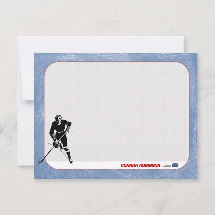 Hockey Personalized Note Cards | Zazzle