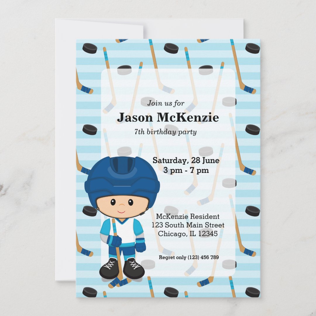 Hockey player invitation | Zazzle