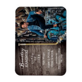 Hockey Player Sports Graduation Photo Announcement Magnet | Zazzle