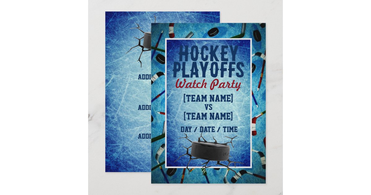 Hockey Playoffs Watch Party Invitation | Zazzle
