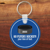 Hockey Puck Custom Team Name, Year, Your Text Keychain | Zazzle
