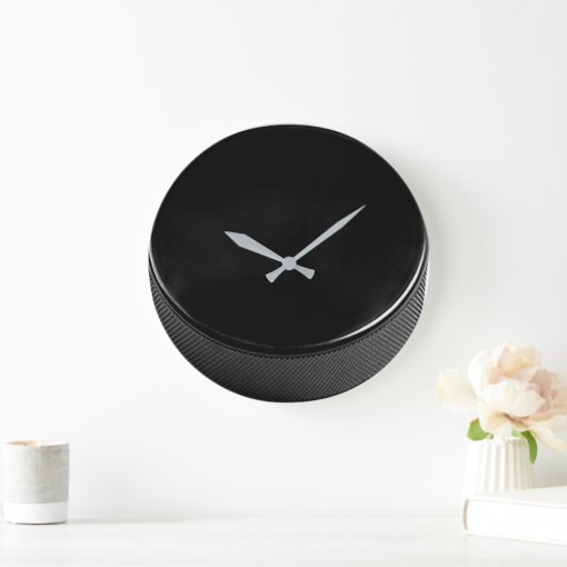 Hockey Puck Wall Clock | Zazzle