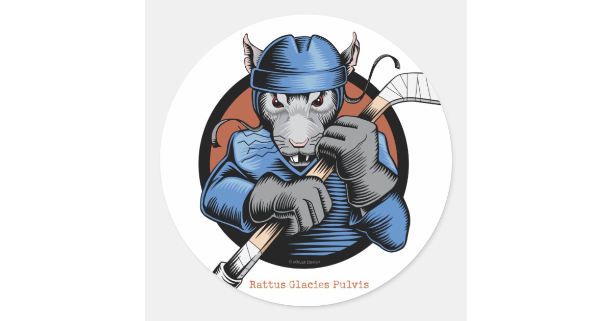 Hockey Rat Classic Round Sticker | Zazzle