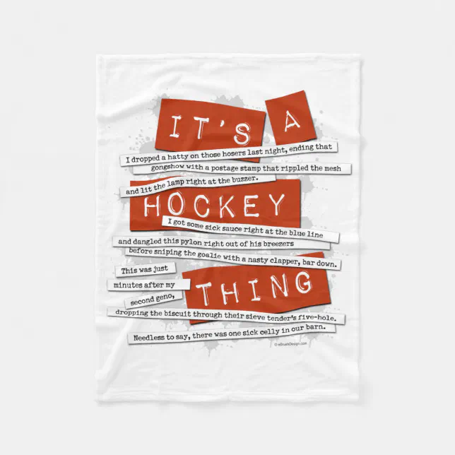 Hockey Slang Fleece Blanket | Zazzle