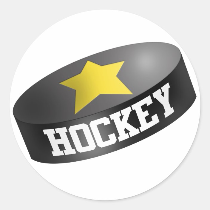 Hockey Star Puck Classic Round Sticker | Zazzle.com