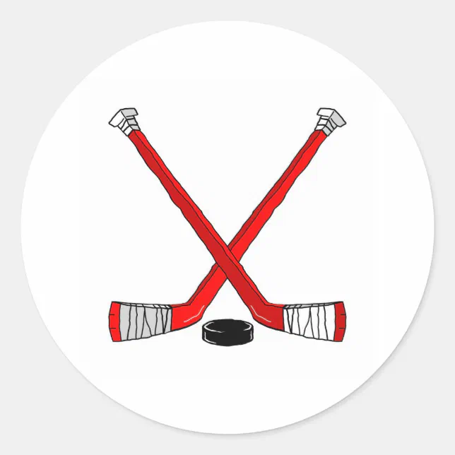 Hockey Sticks Classic Round Sticker | Zazzle
