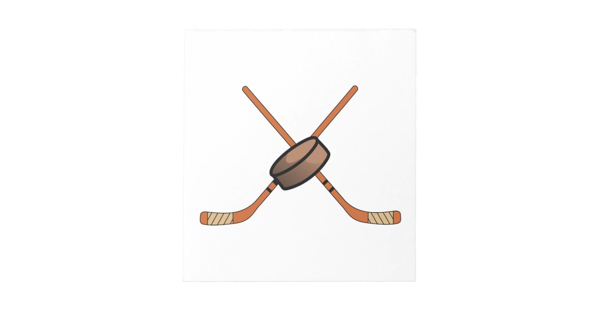 Hockey Sticks & Puck Notepad | Zazzle