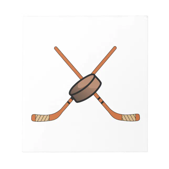 Hockey Sticks & Puck Notepad | Zazzle