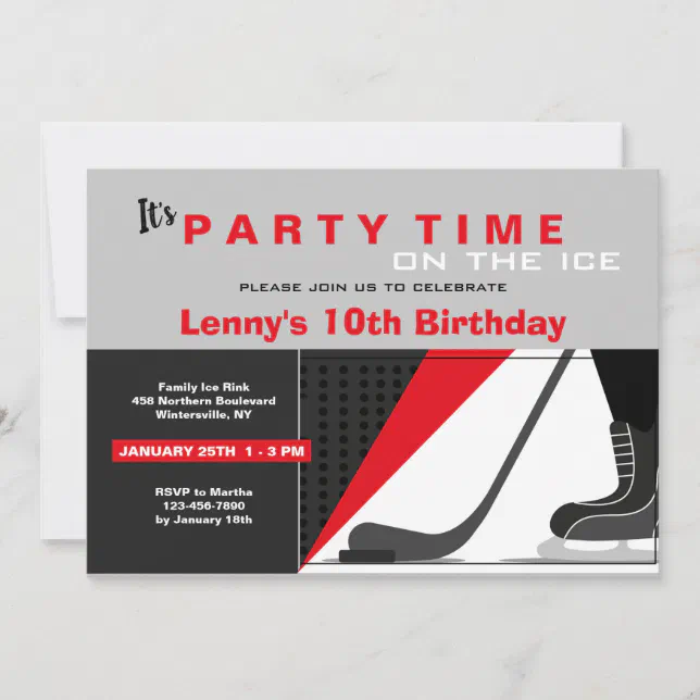 Hockey-theme Invitation | Zazzle