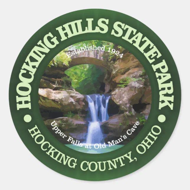 Hocking Hills State Park Classic Round Sticker | Zazzle