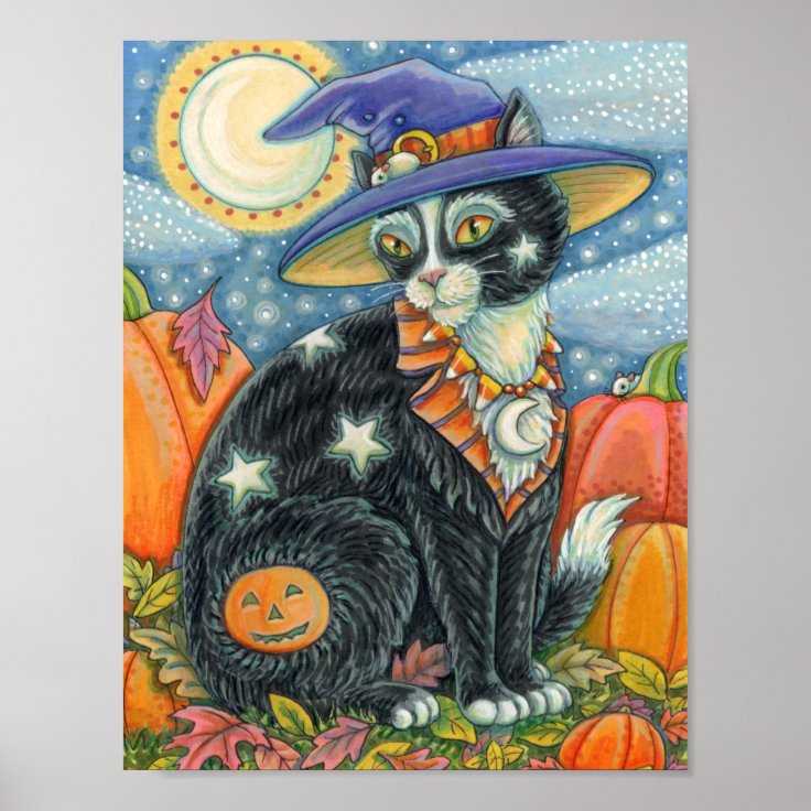 HOCUS POCUS BLACK CAT WITCH & MOUSE HALLOWEEN POSTER | Zazzle