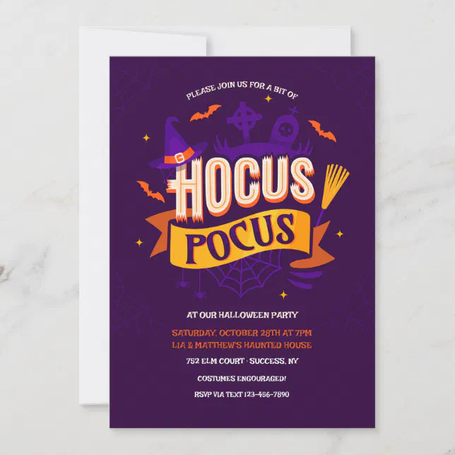 Hocus Pocus Halloween Party Invitation | Zazzle