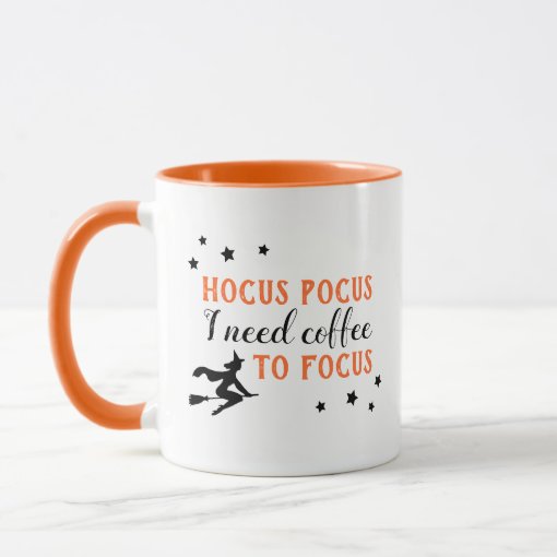 Hocus Pocus Modern Orange and Black Halloween Mug | Zazzle