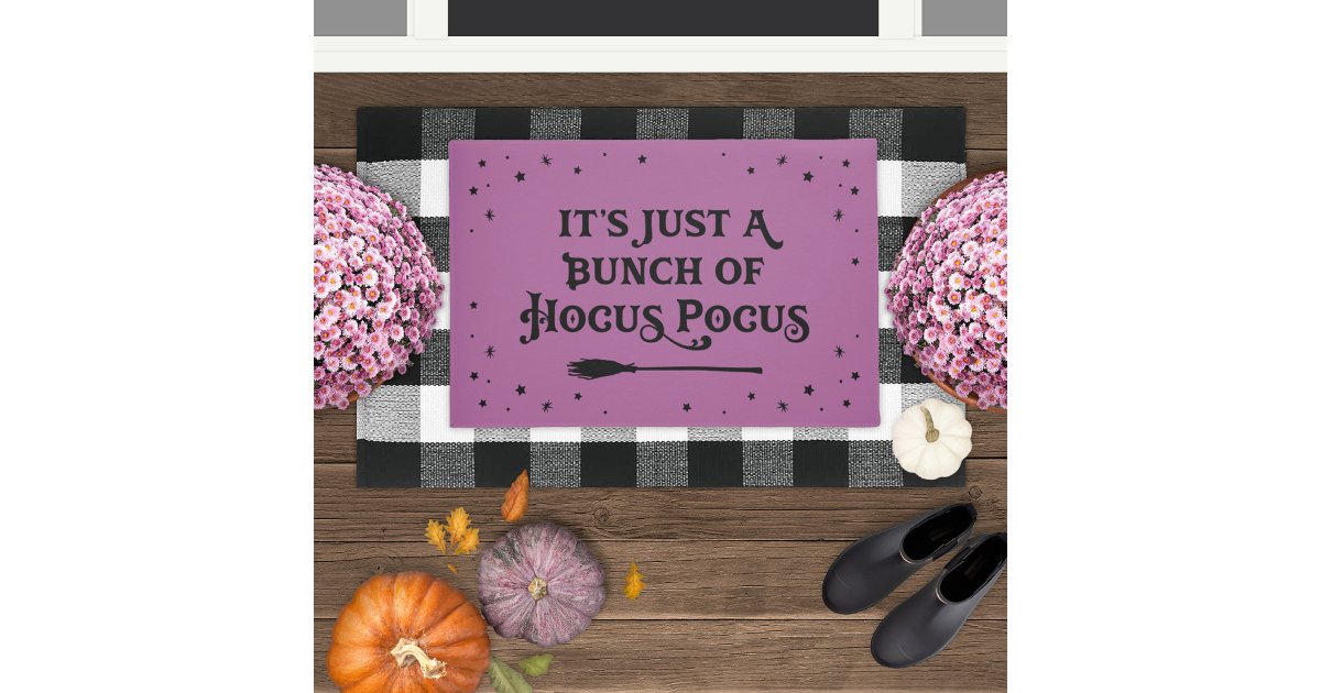 Hocus Pocus Purple Halloween Quote Doormat | Zazzle