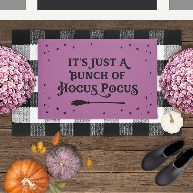 Hocus Pocus Purple Halloween Quote Doormat | Zazzle