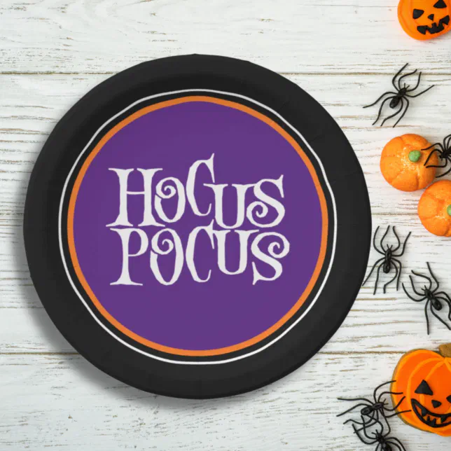 Hocus Pocus Spooky Purple Halloween Paper Plate | Zazzle
