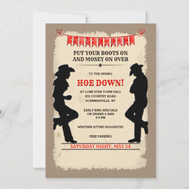 Hoedown Country Western Invitation | Zazzle