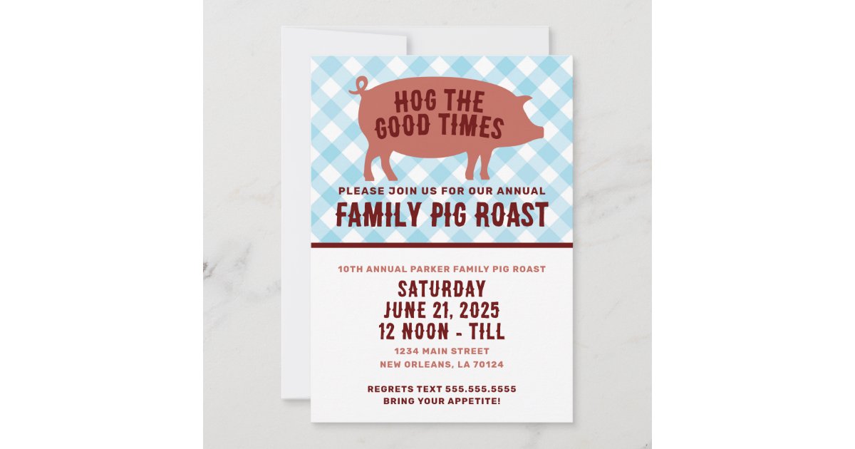 Hog the Good Times Pig Roast Invitation | Zazzle