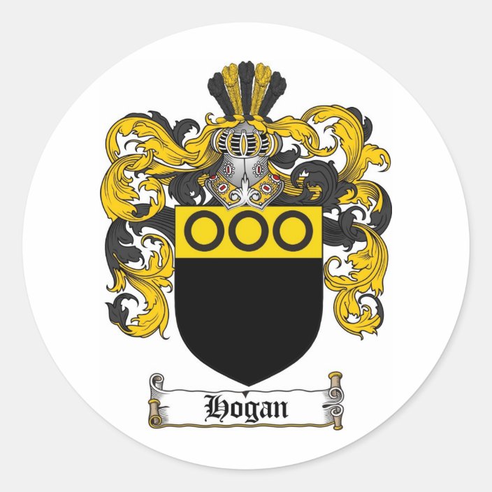 HOGAN FAMILY CREST - HOGAN COAT OF ARMS CLASSIC ROUND STICKER | Zazzle.com