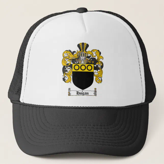 HOGAN FAMILY CREST - HOGAN COAT OF ARMS TRUCKER HAT | Zazzle
