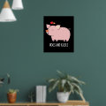 Hogs And Kisses Funny Hog Pig Pun Dark BG Poster | Zazzle
