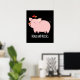 Hogs And Kisses Funny Hog Pig Pun Dark BG Poster | Zazzle