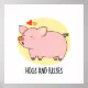 Hogs And Kisses Funny Hog Pig Pun Poster | Zazzle