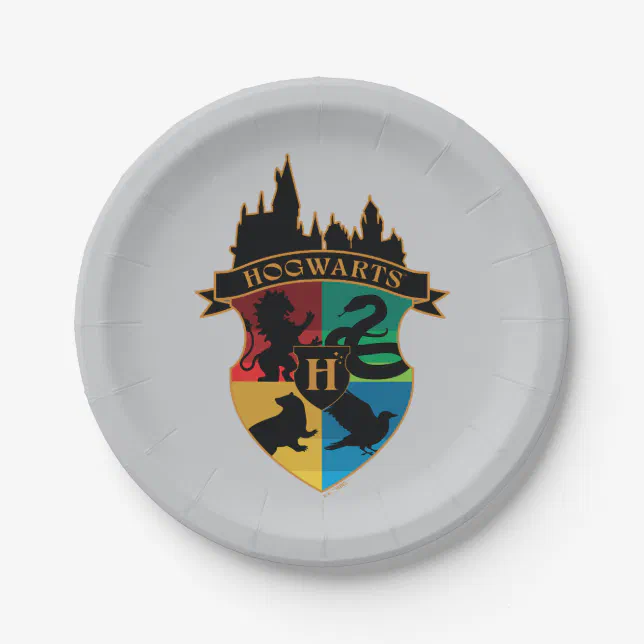 HOGWARTS™ Castle Crest House Pride Badge Paper Plates | Zazzle