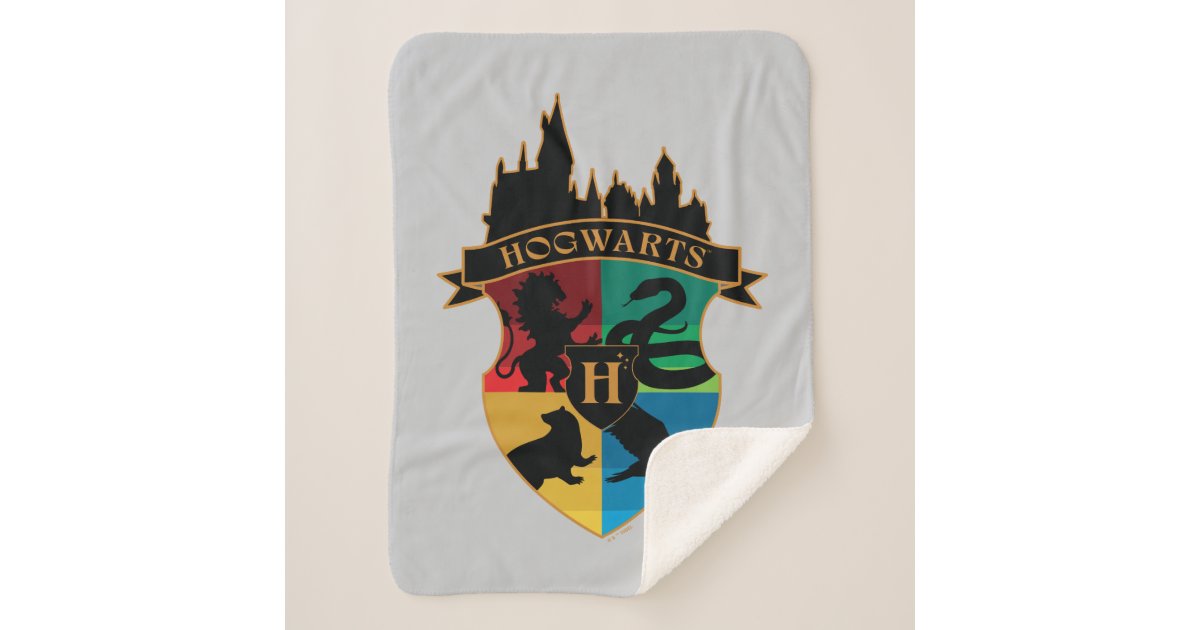 HOGWARTS™ Castle Crest House Pride Badge Sherpa Blanket | Zazzle