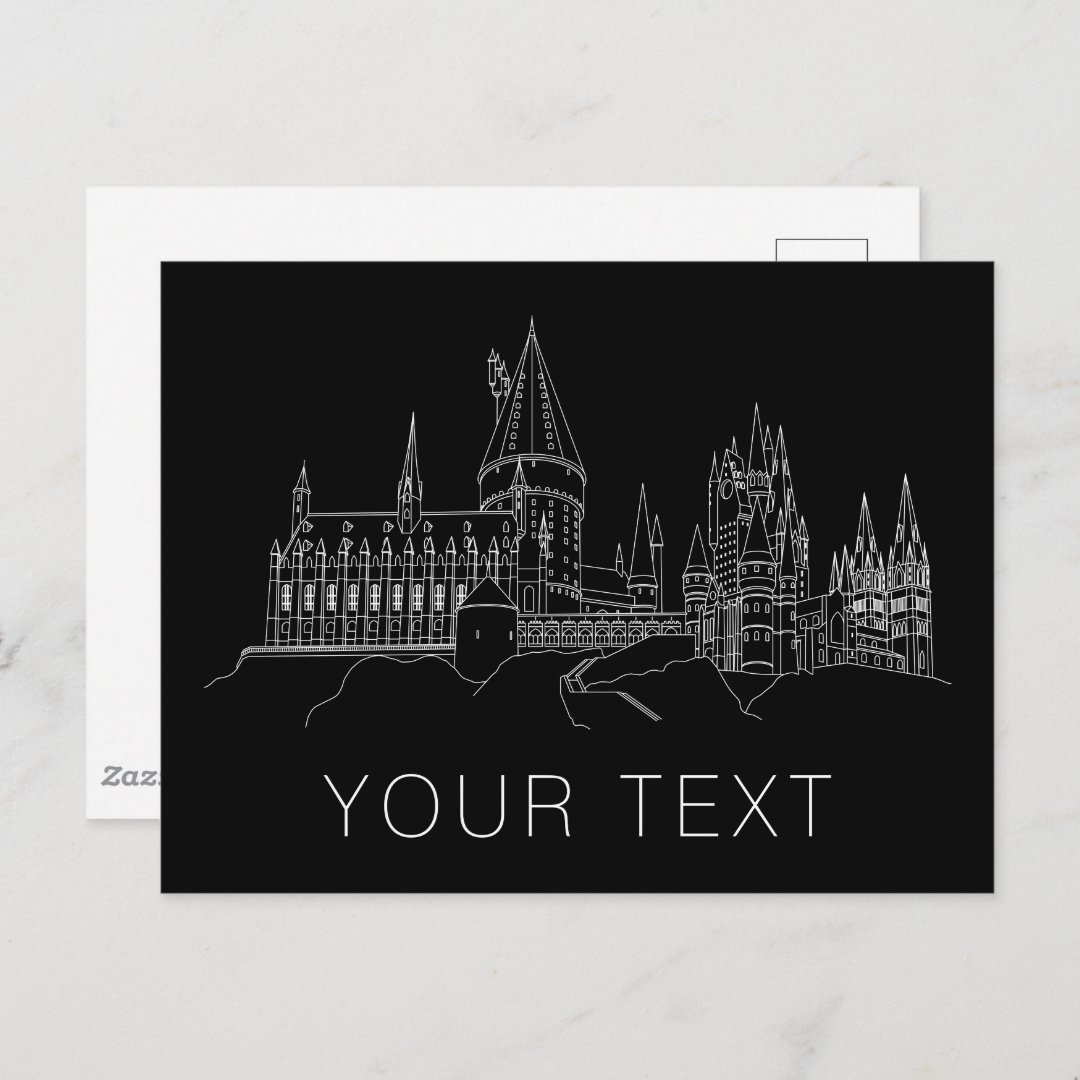 HOGWARTS™ CASTLE Outline Postcard | Zazzle