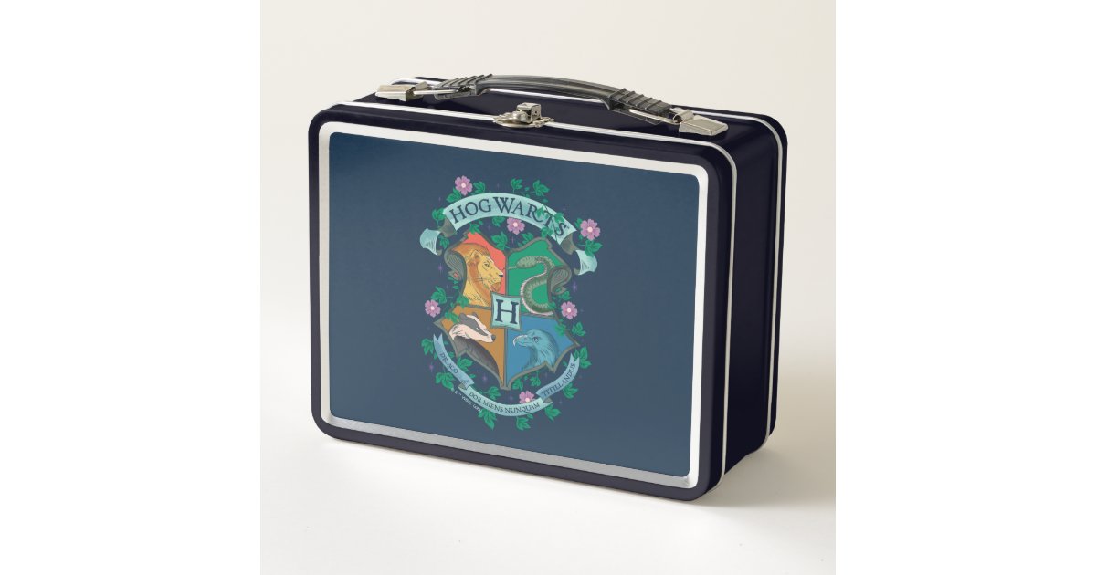 HOGWARTS™ Floral Crest Metal Lunch Box | Zazzle