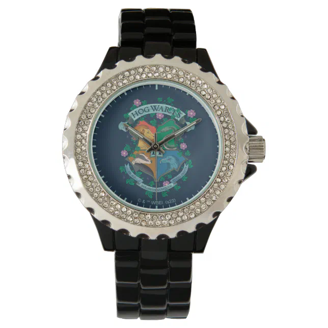 HOGWARTS™ Floral Crest Watch | Zazzle