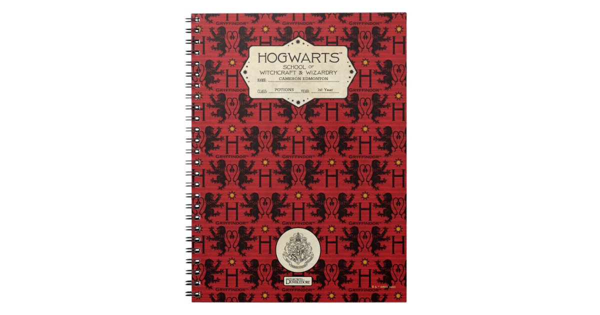 HOGWARTS™ School GRYFFINDOR™ Class Notebook | Zazzle