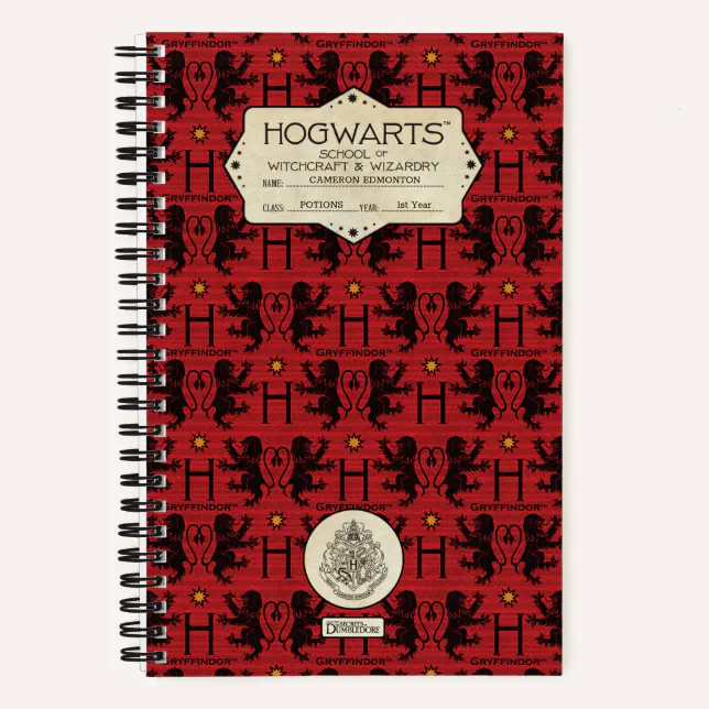 HOGWARTS™ School GRYFFINDOR™ Class Notebook | Zazzle