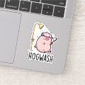 Hogwash Funny Pig Pun Sticker | Zazzle