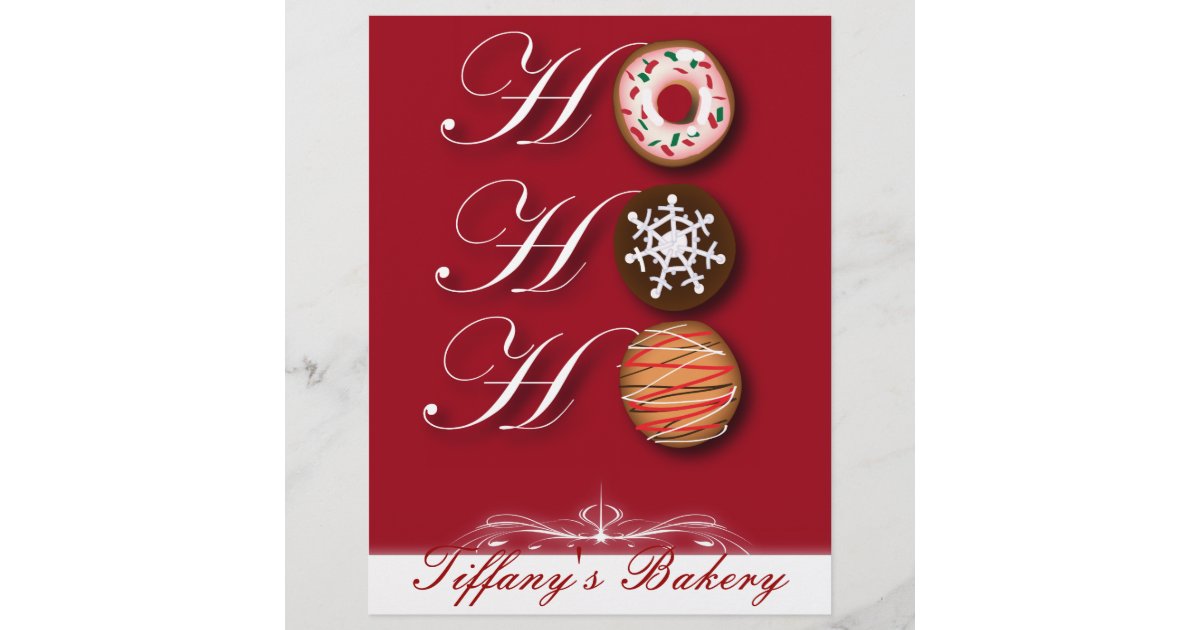 HOHOHO Christmas cookies Donut Doughnut bakery Flyer | Zazzle